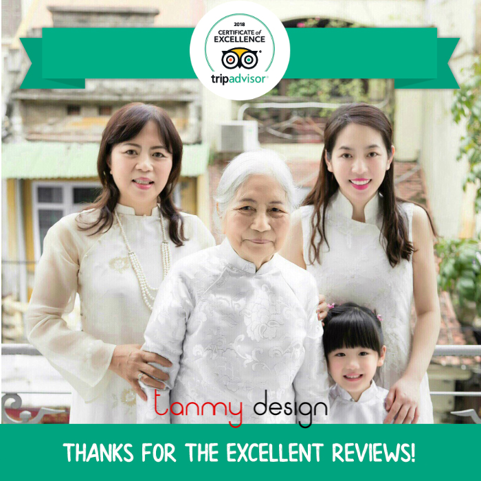 TANMY DESIGN RECEIVED CERTIFICATE OF EXCELLENCE FROM TRIP ADVISOR 2018